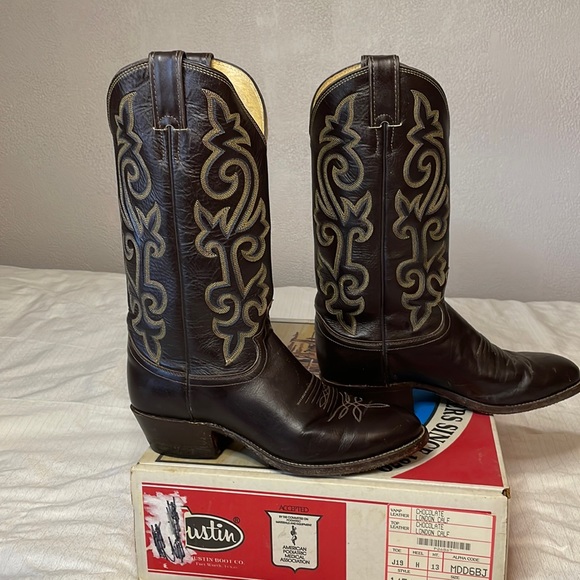 Justin Boots | Shoes | Justin Boots Mens 72 Ee Chocolate Brown | Poshmark